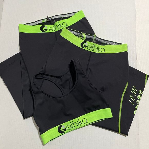 ethika | Pants & Jumpsuits | Ethika Workout 3 Piece Set Sports Bra And ...